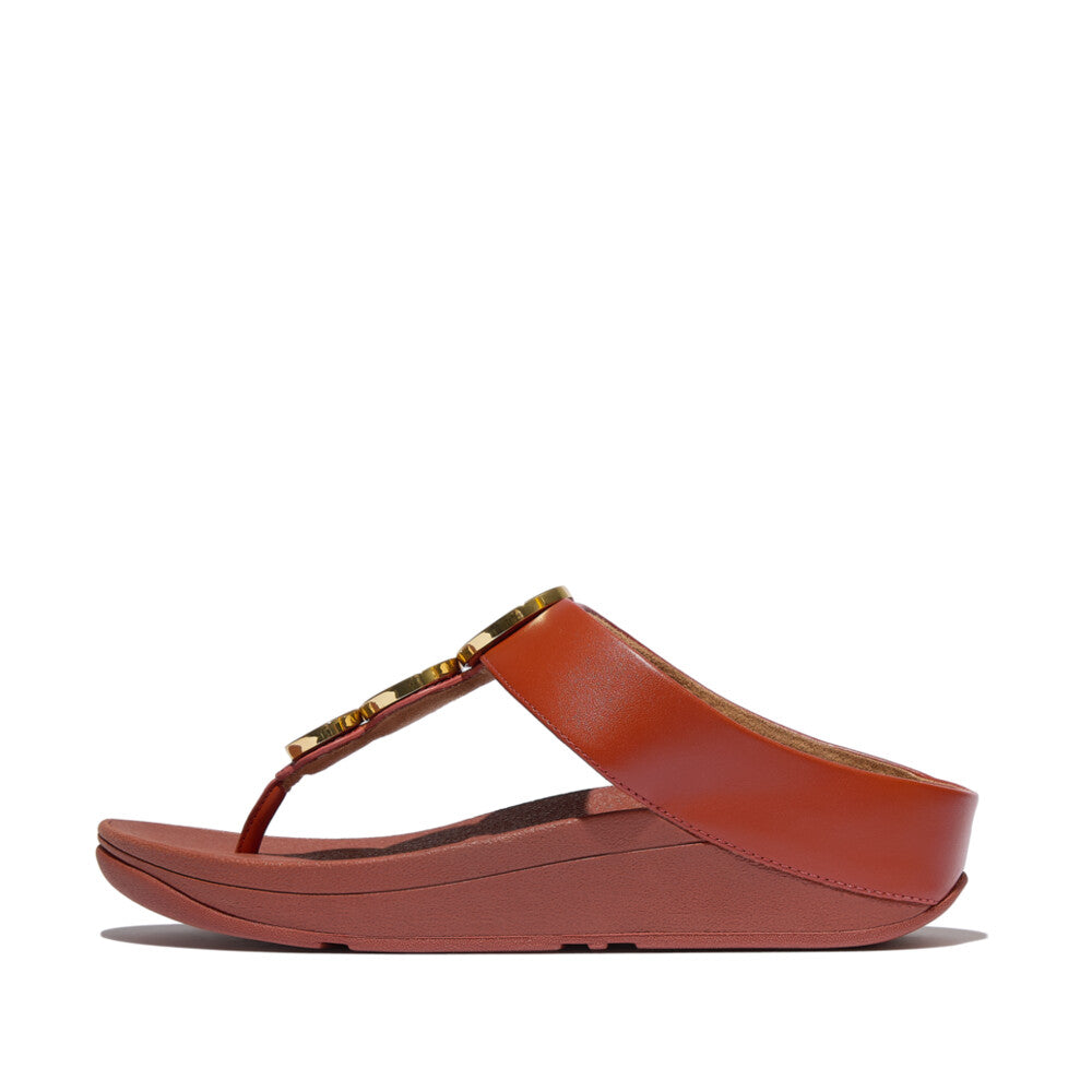 FINO RESIN-HOOP LEATHER TOE-POST SANDALS – FitFlop Thailand